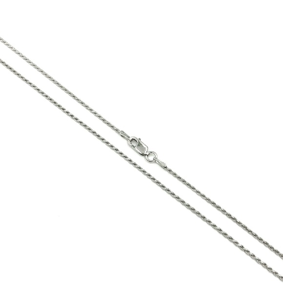 Jewelry | 925 Sterling Silver Rope Chain Necklace Italy 1mm | Poshmark
